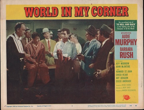 WORLD IN MY CORNER original 1956 BOXING movie poster AUDIE MURPHY/CHICO ...