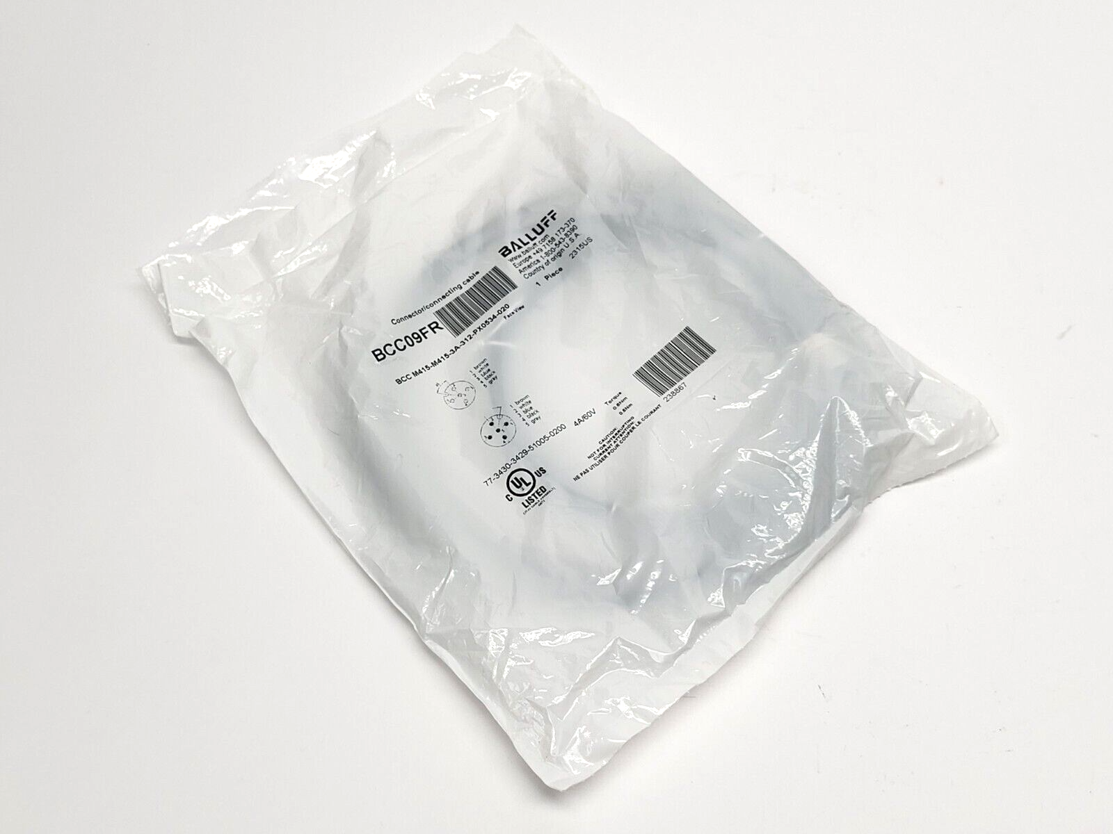 Balluff BCC M415-M415-3A-312-PX0534-020 Double Ended Cordset BCC09FR | eBay