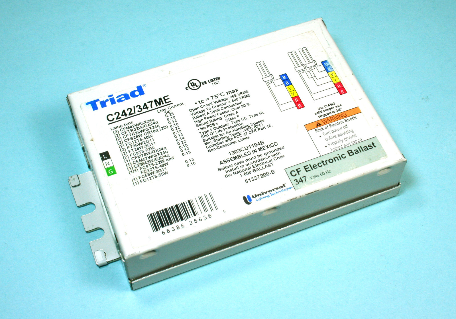 Triad CF Electronics Ballast C242/347ME 347V 60Hz Universal Lighting ...