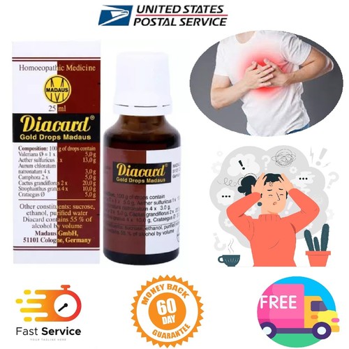 ADEL Homoeopathic Madaus Diacard Gold Drops(25ml) Heart Tonic,Anxiety ...