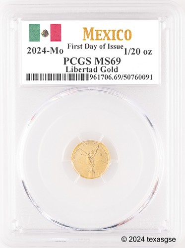2024 Mexico Libertad 1/20oz .999 Gold First Day of Issue PCGS MS69 | eBay
