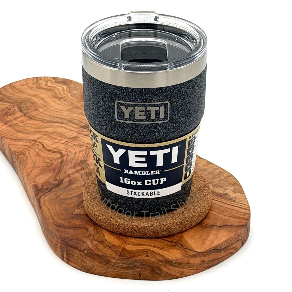 YETI Rambler 16 oz Stackable Cup – Black Stone Textured Limited Edition ...