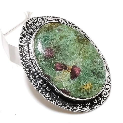 Ruby Fuchsite Gemstone 925 Sterling Silver Jewelry Pendant 1.89" n437 ...