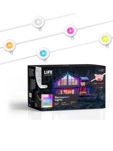 LIFX 30-Light 50ft Outdoor Plug-In LED Smart Wi-Fi Permanent String-Light | eBay