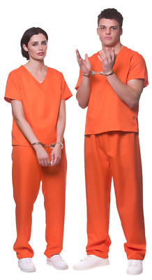 County Jail Orange Convict American Prisoner Mens Ladies Fancy Dress ...
