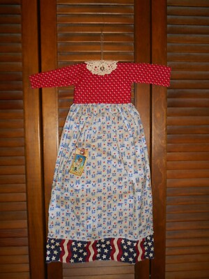 Primitive Dress 1776 AMERICANA & STARS DRESS,Grungy,July 4th,USA ...