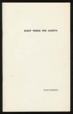Giles GORDON / Eight Poems for Gareth 1st Edition 1970 | eBay