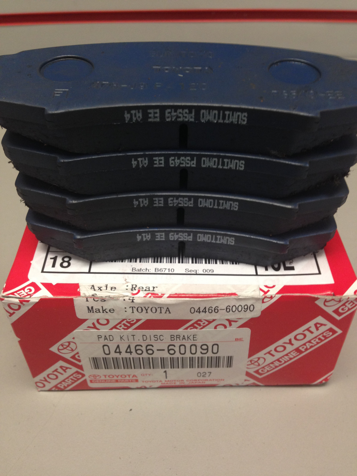 07-14 FJ CRUISER, 03-09 4RUNNER Rear Brake Pads NEW Toyota OEM 04466 ...