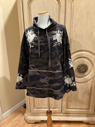 Johnny Was Sweatshirt Top With Floral Embroidery XL NEW | eBay