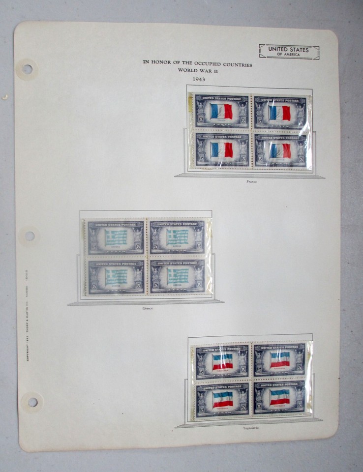 1943-WW2 Occupied Countries Flags Blocks of 4 MNH OG stamps | eBay