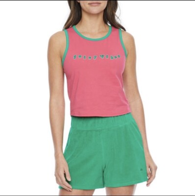 Juicy by Juicy Couture Ringer Womens Crew Neck Sleeveless Tank Top Pink ...