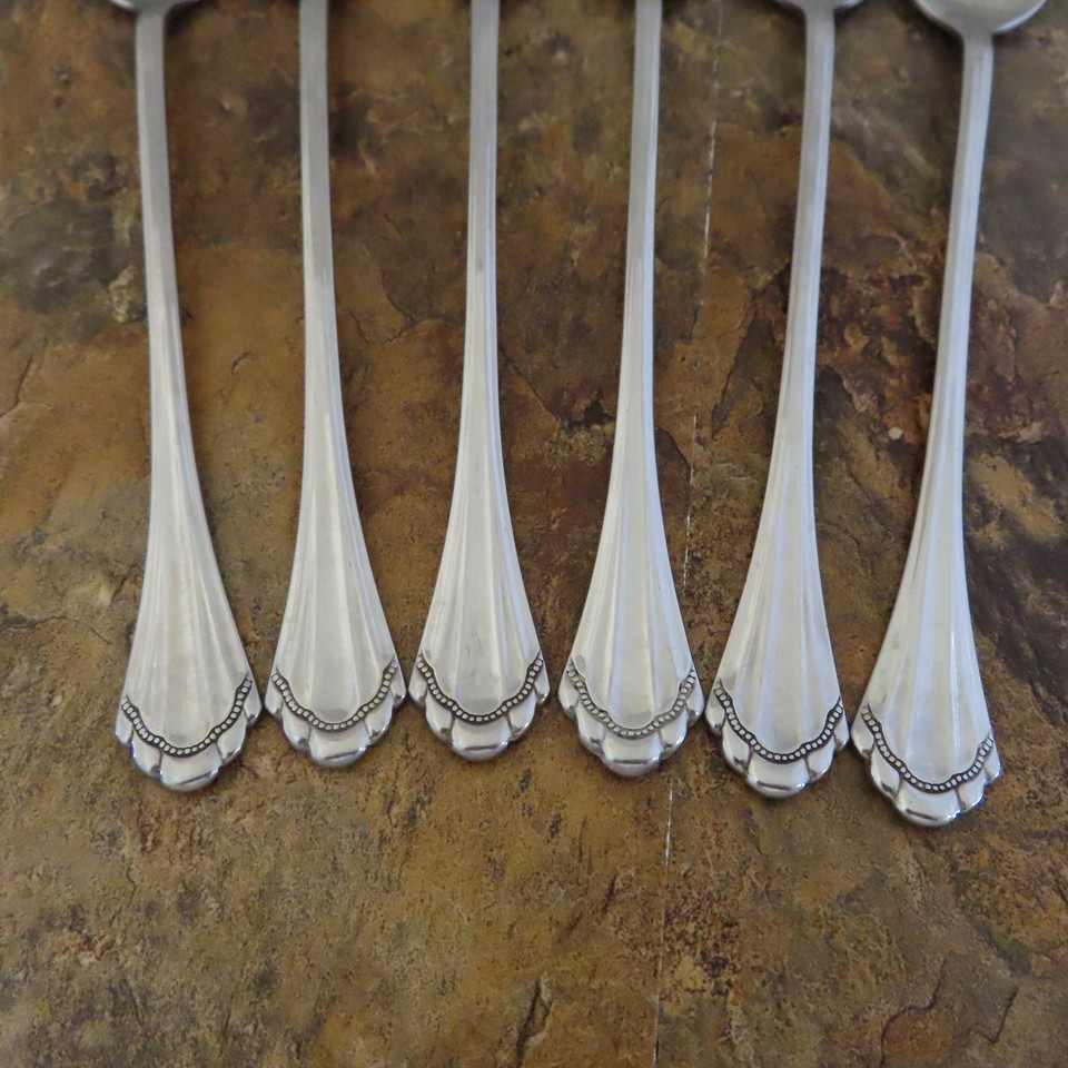 Oneida Marquette Cube Set 6 Iced Tea Spoons Community Stainless ...
