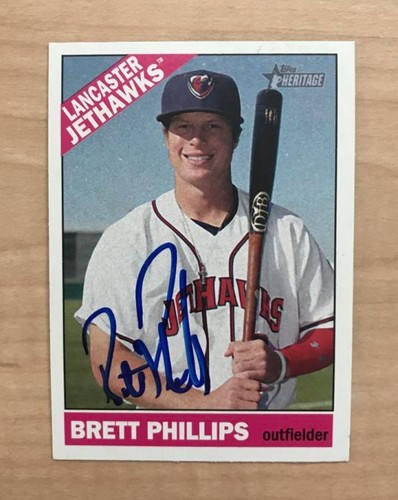 BRETT PHILLIPS LANCASTER JETHAWKS SIGNED AUTOGRAPHED 2015 TOPPS CARD ...