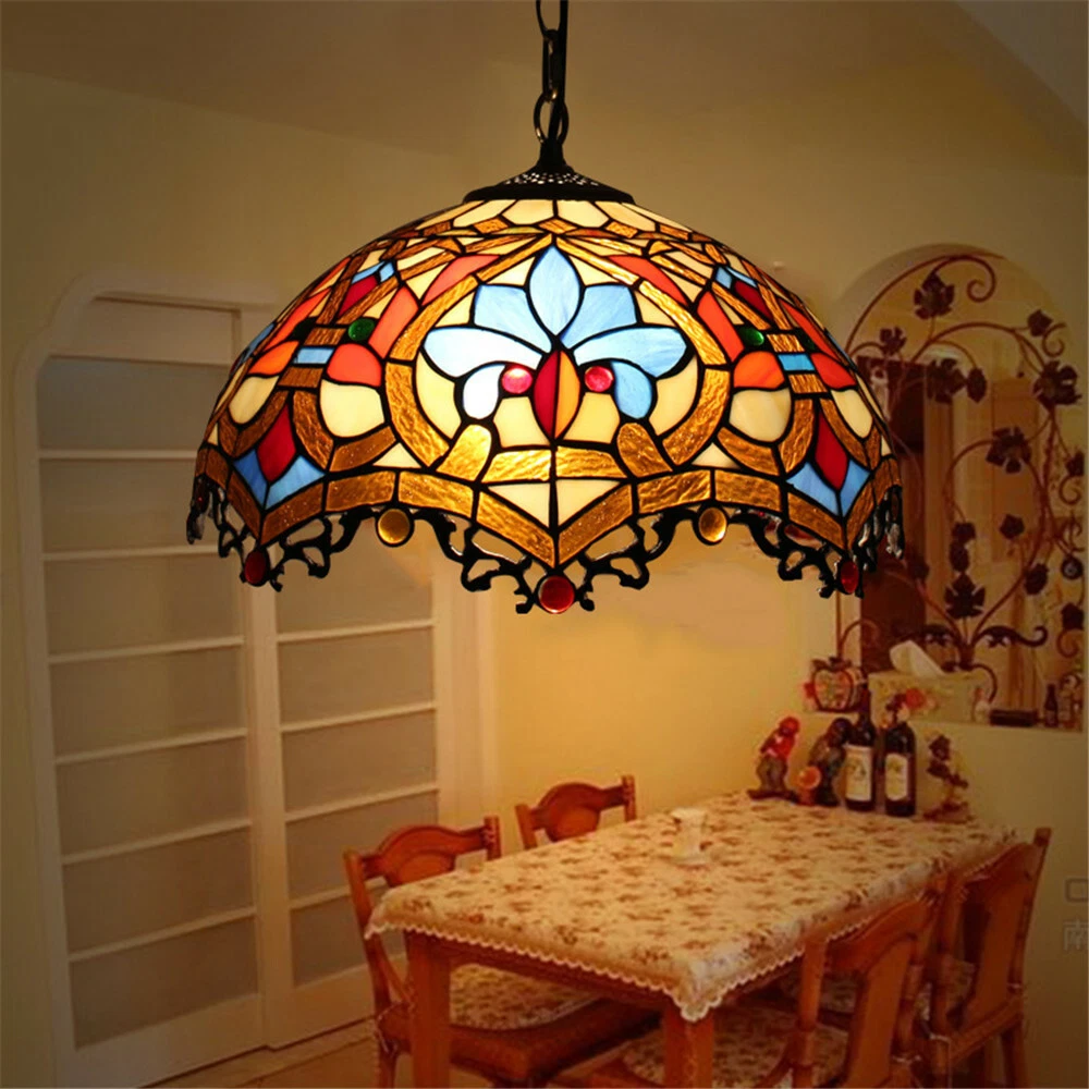 Mission Style Stained Glass Ceiling Lights | Shelly Lighting