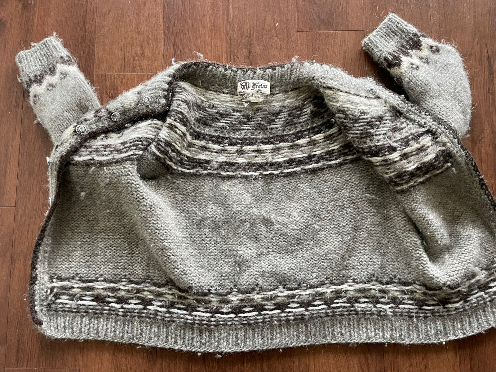 Vintage David Grains Hand Knit Icelandic Cardigan (Wo… - Gem