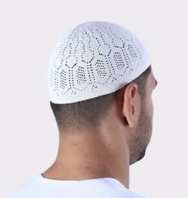 New Islamic Cotton Prayer Hat Mens Skull Cap Topi Kufi Male Turkish ...