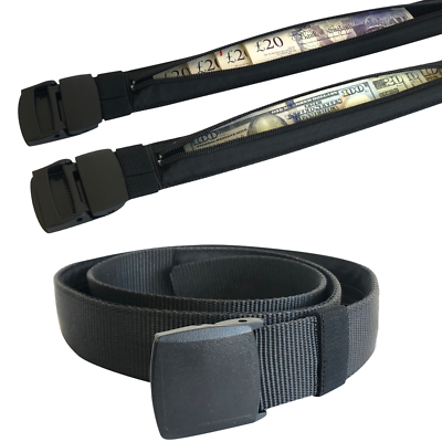 Mens Money Belt with Money Hidden Security Zip Holiday Travelling Money ...