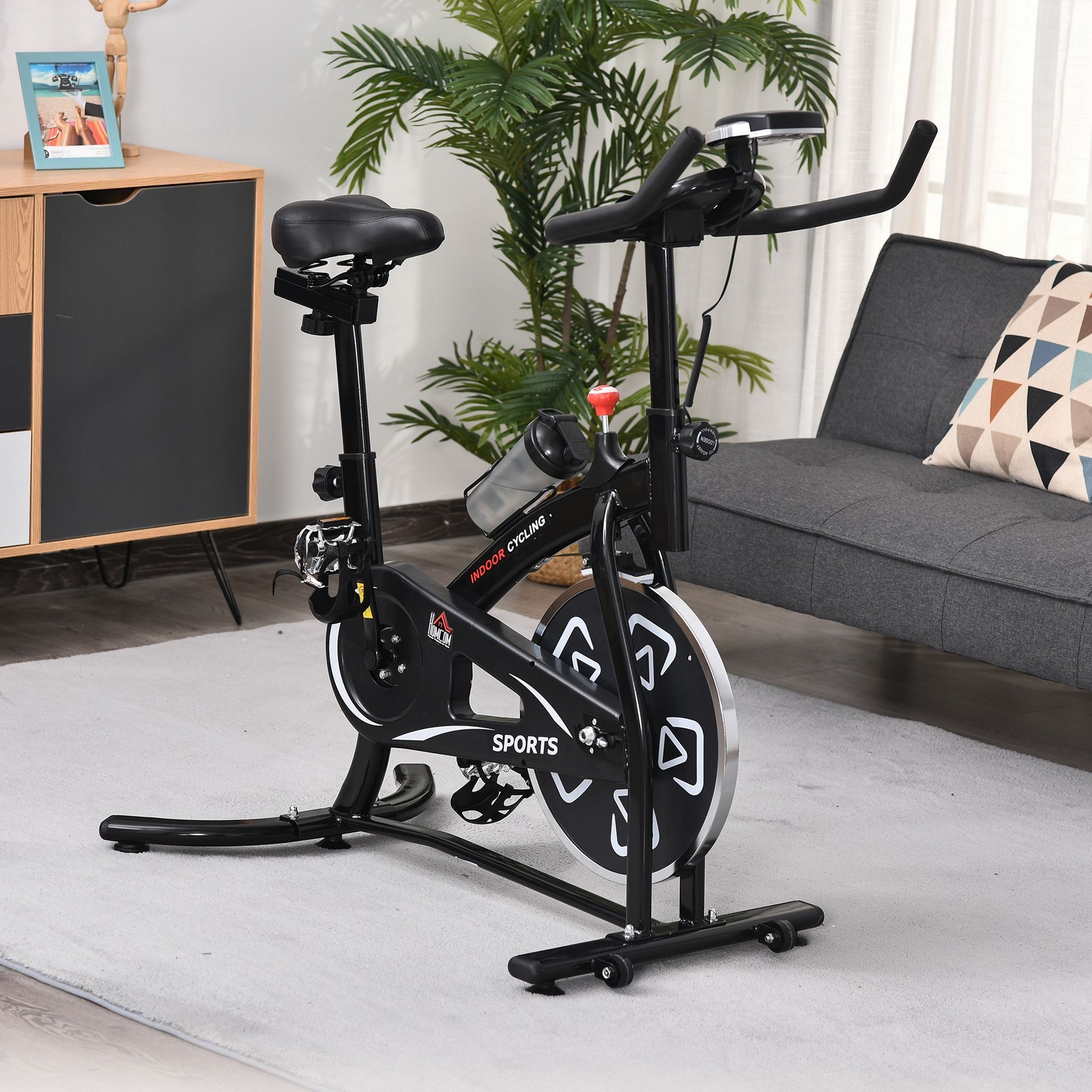 HOMCOM Exercise Training Bike Indoor Cycling Bicycle Trainer LCD ...