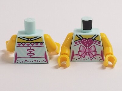 LEGO Minifigure Torso Girl Body Part Ballet Dancer Aqua Pink Bow Disney ...