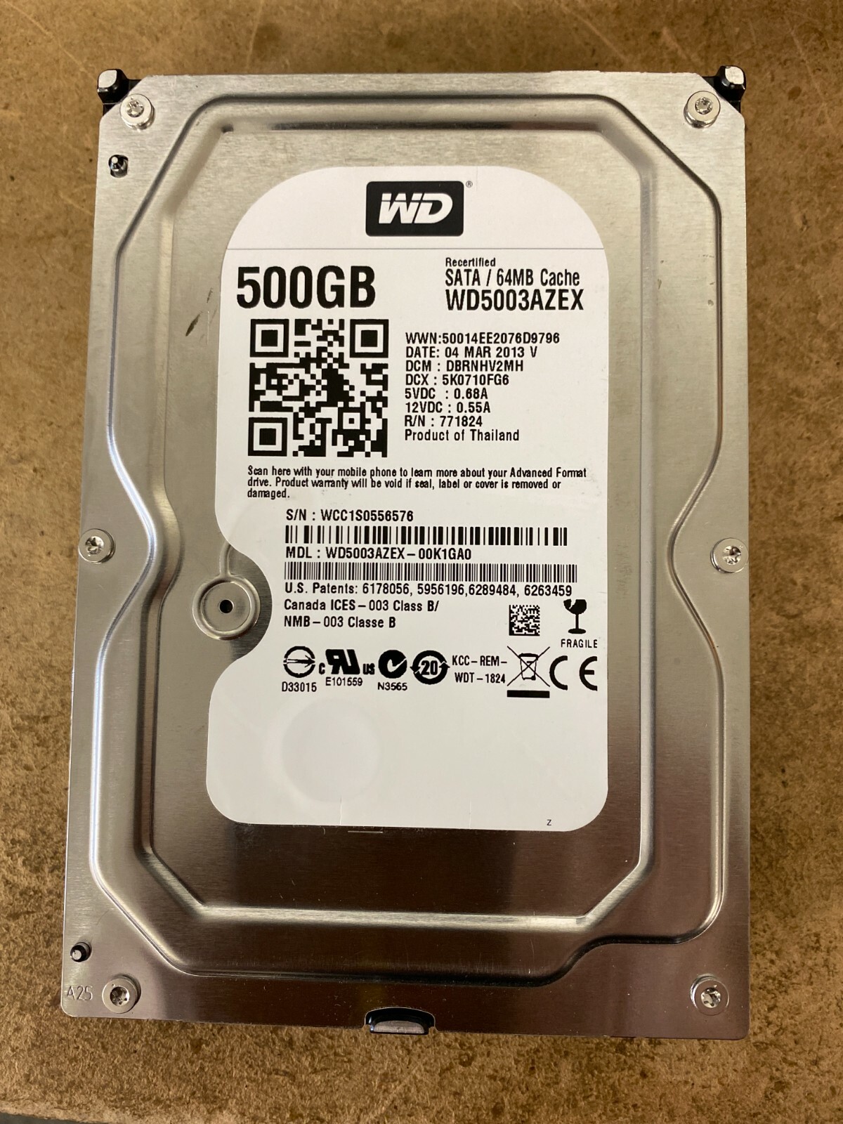 Western Digital WD Black WD5003AZEX-00K1GA0 500GB 3.5" SATA | 64 MB ...