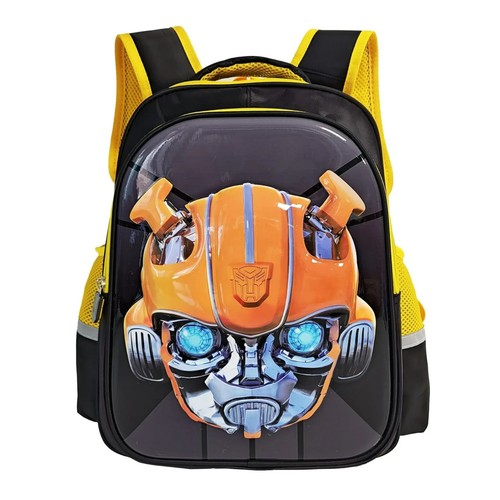 Transformers Cartoon School Bag Yellow Waterproof Backpack 3d Light ...