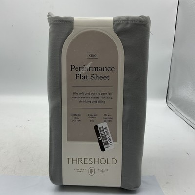 Threshold Performance Flat Sheet Gray King | eBay