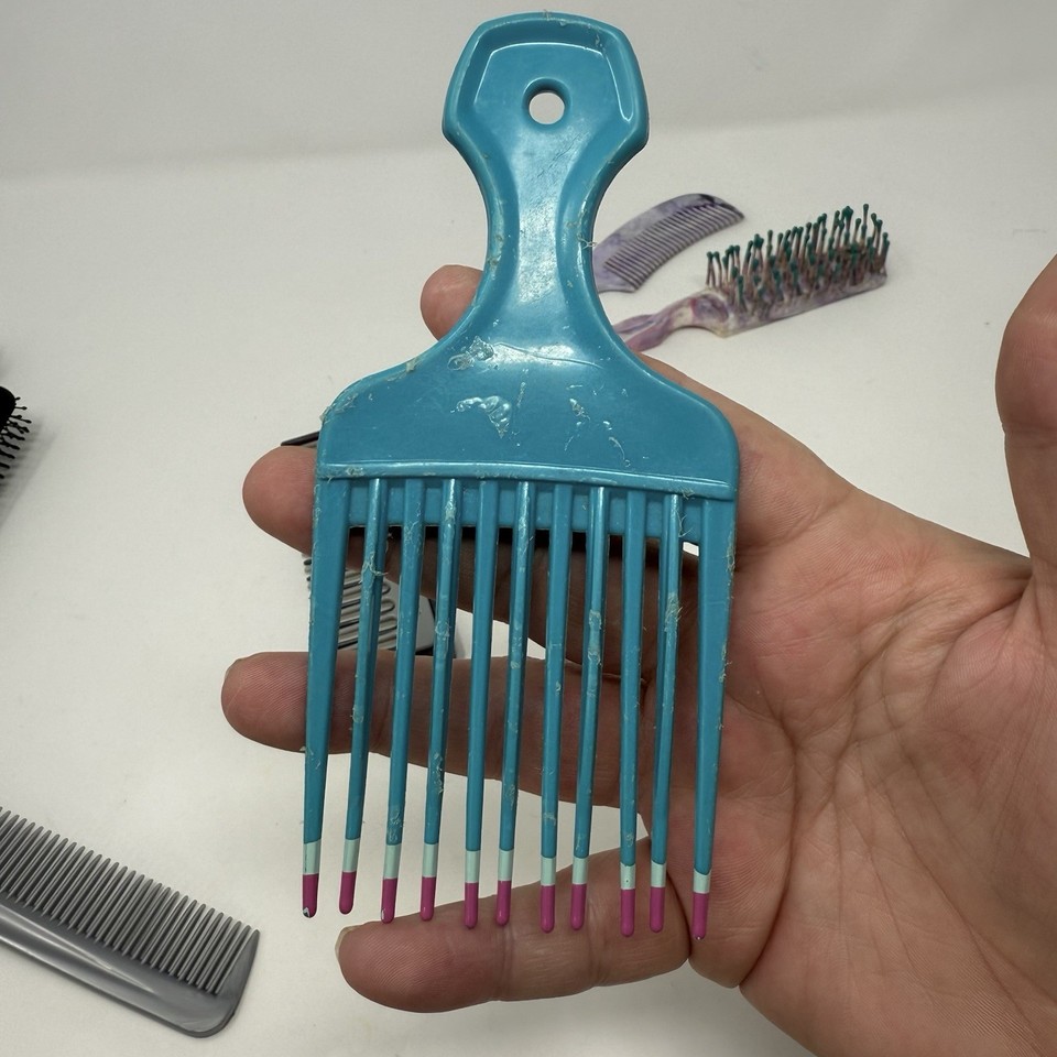 Vtg 90s Hair Brush Goody Conair Round Brunch Comb Rat tail Pick Bundle ...