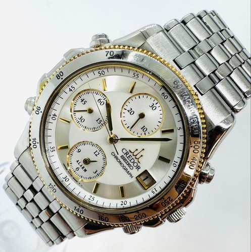 SEIKO Credor Pacific 7T72-6A00 Quartz Chronograph Men's Watch Not in ...