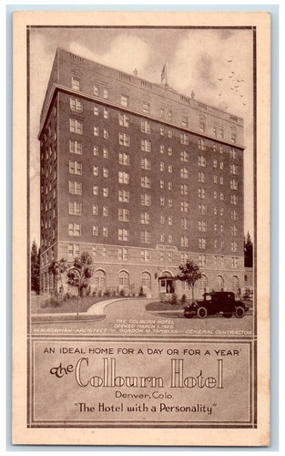 1925 The Colburn Hotel, Unlimited Parking Space Denver Colorado CO ...