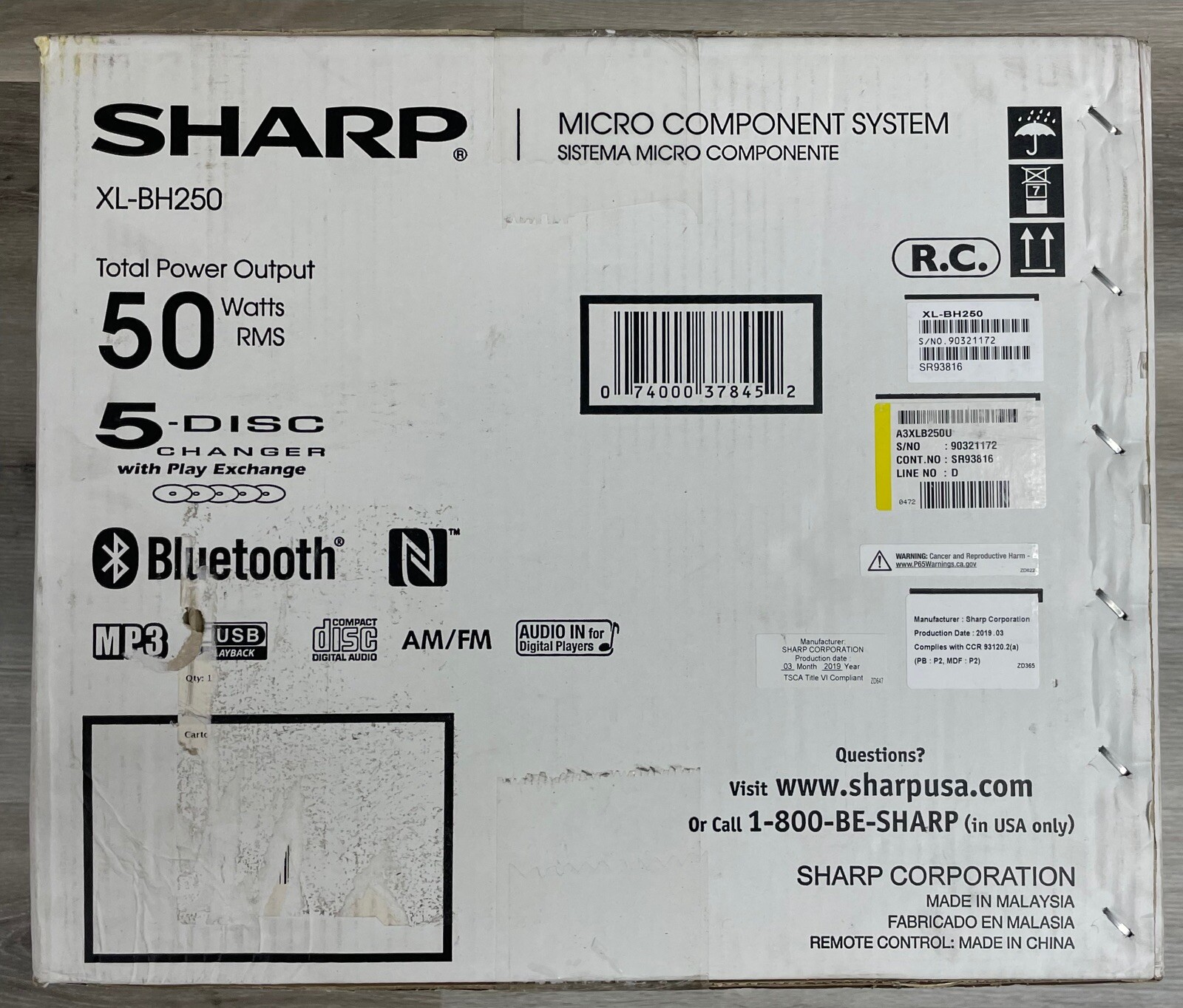 Sharp XL-BH250 5-Disc Micro Shelf Speaker System for sale online | eBay