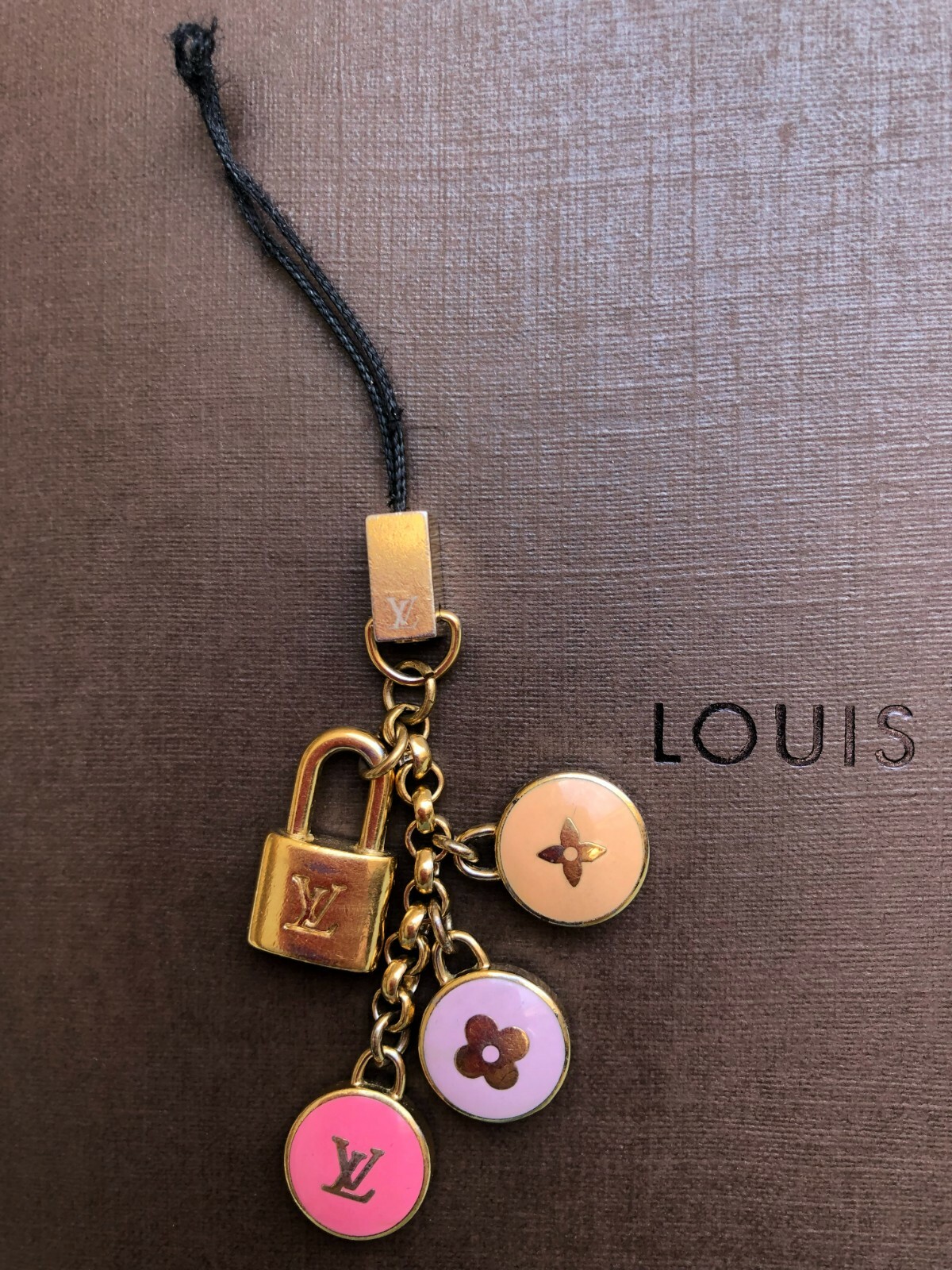 LOUIS VUITTON Strap Bag charm key holder ring chain AUTH PASTILLES ...
