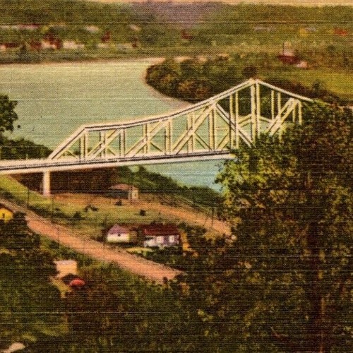 Toll Free Pomeroy Bend Bridge Ohio River To West Virginia Vintage ...