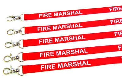 FIRE MARSHAL lanyard 15mm with safety breakaway for ID & keys. Free UK ...