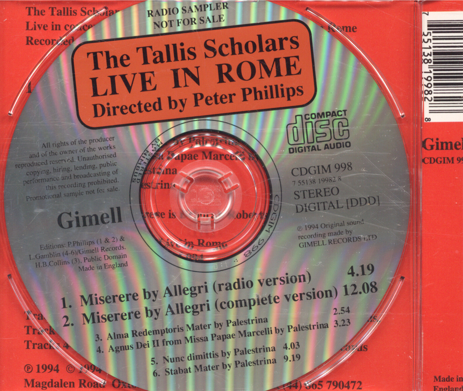 The Tallis Scholars - Live in Oxford CD | eBay