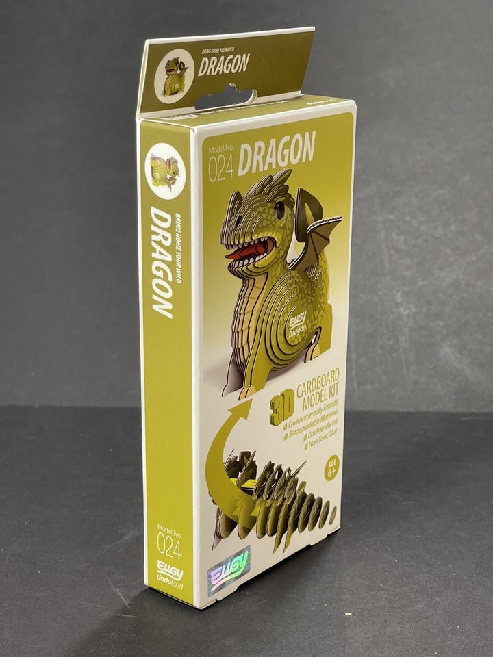 NEW in BOX Eugy 3D Dragon Cardboard Model Kit Puzzle Model Number 24 | eBay
