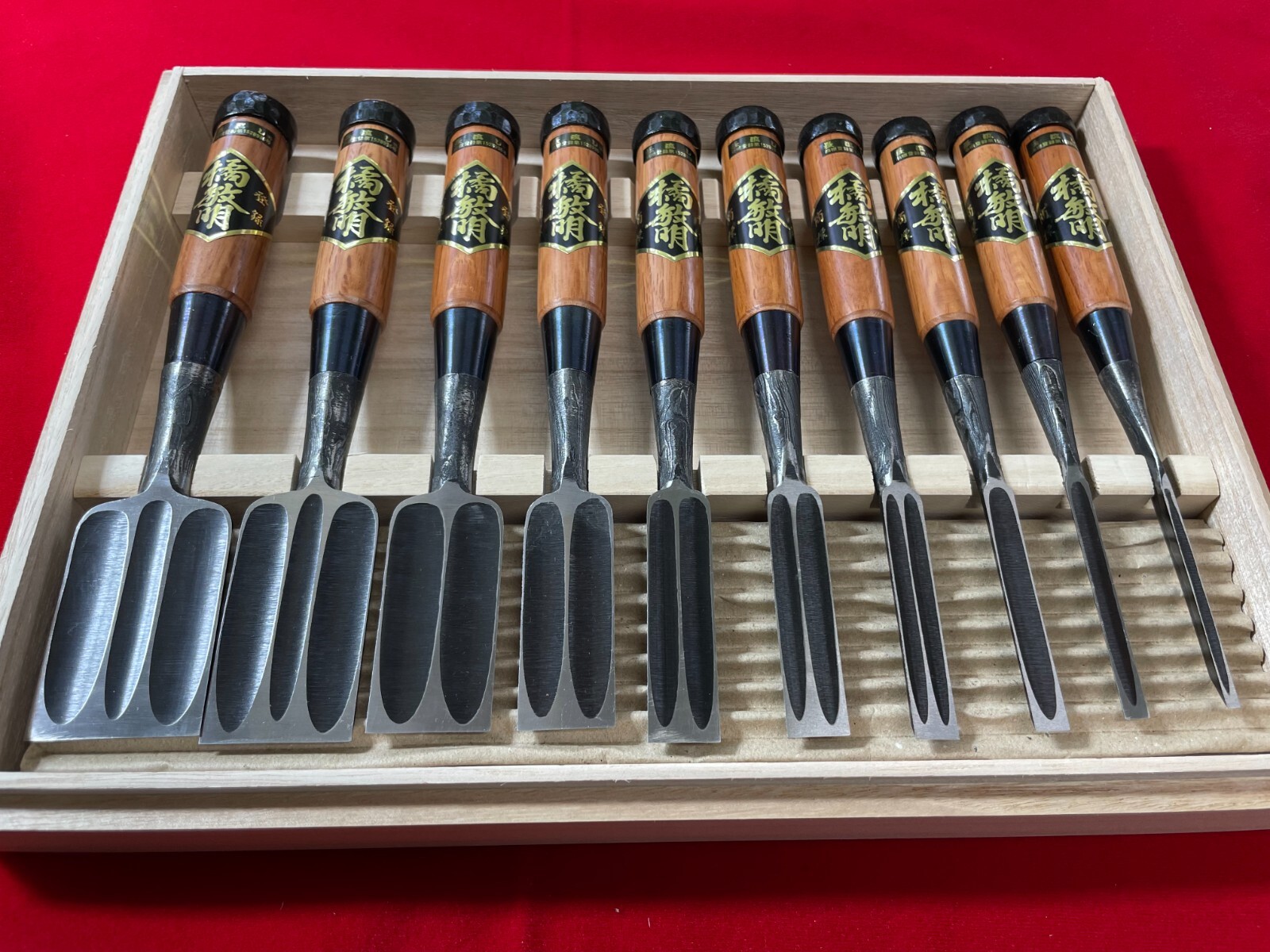 Japanese chisel dovetail chise Shinogi nomi 鎬鑿 Mokume 10Set 羽生康 | eBay