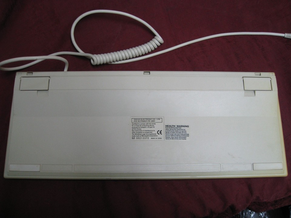 RARE Vintage Focus FK-2001 FSQ4VY Mechanical computer keyboard 5 pin ...