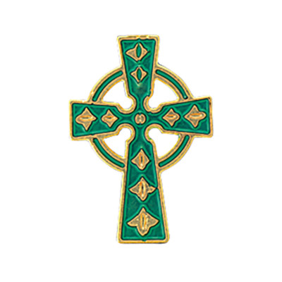 Gold Plated Green Enamel Celtic Cross Lapel Pin (2 pieces) | eBay