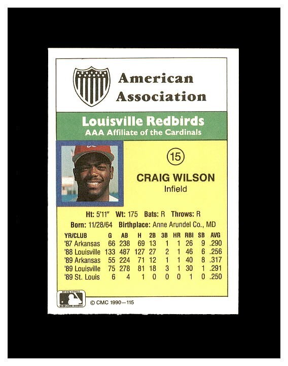 1990 Louisville Red Birds CMC #15 Craig Wilson | eBay