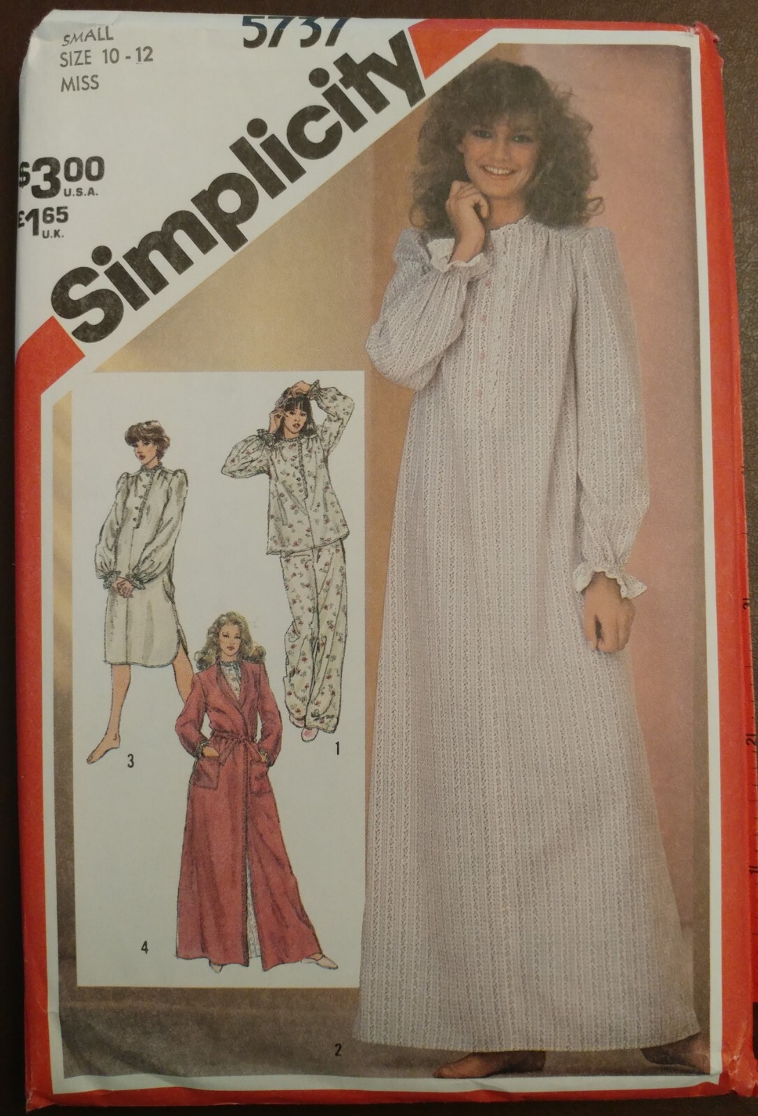 Vintage 1982 Simplicity Pattern #5737~ Nightgown/Pajamas/Robe Size ...