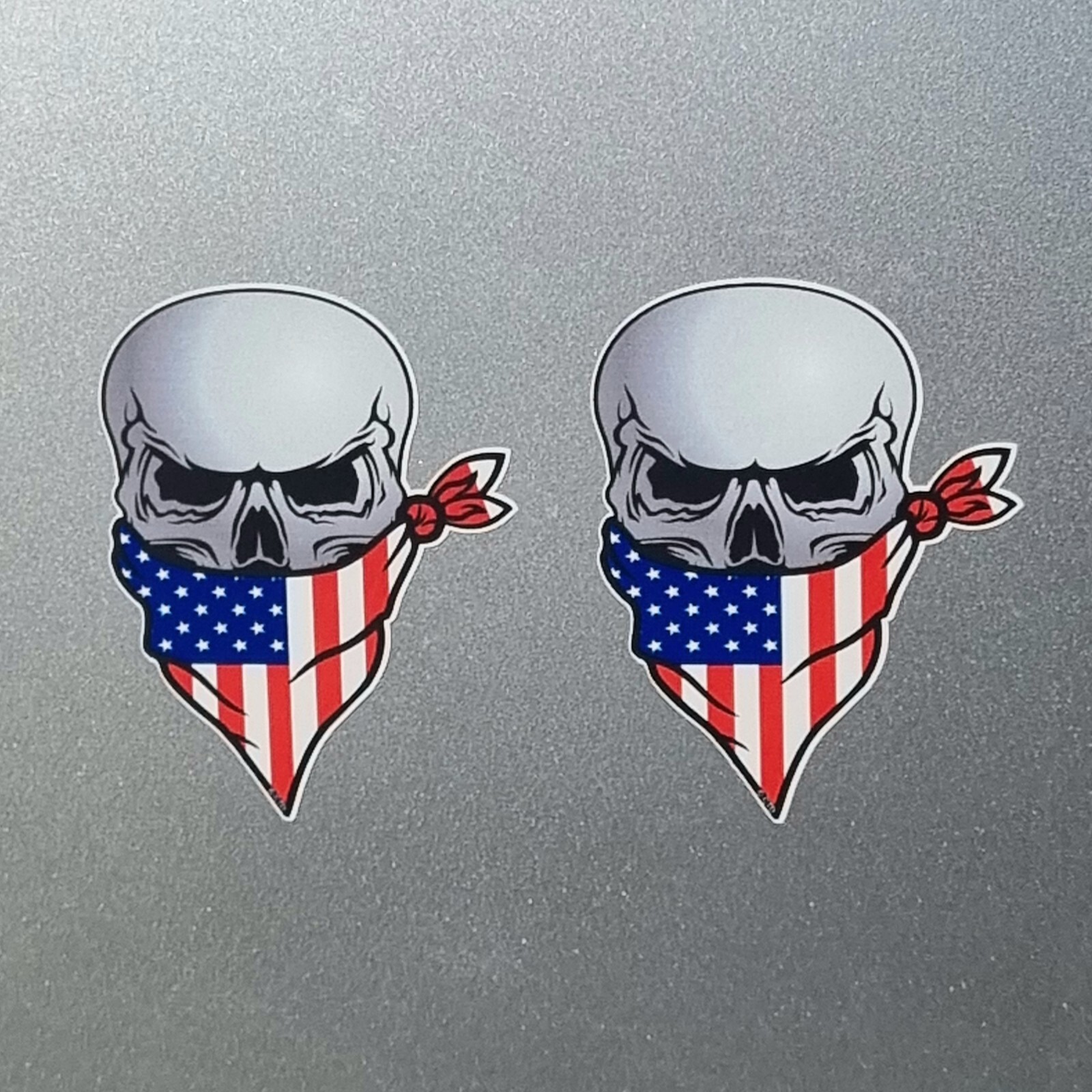 2x Small Bandit Skull With USA American Flag Vinyl Sticker Decal ...