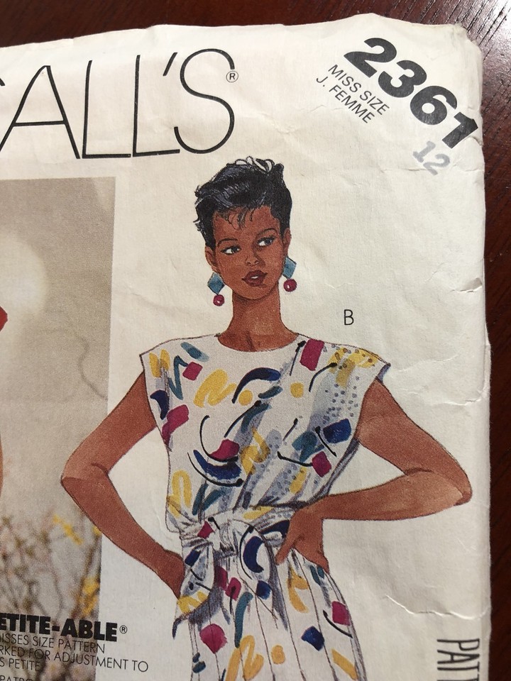 Sewing Patterns Year 1986 McCalls Number 2361 Miss Size 12 Dresses In ...