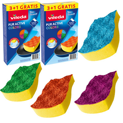 8pcs Vileda Pur Active Kitchen Sponge Teflon Anti Scratch 8-Piece ...
