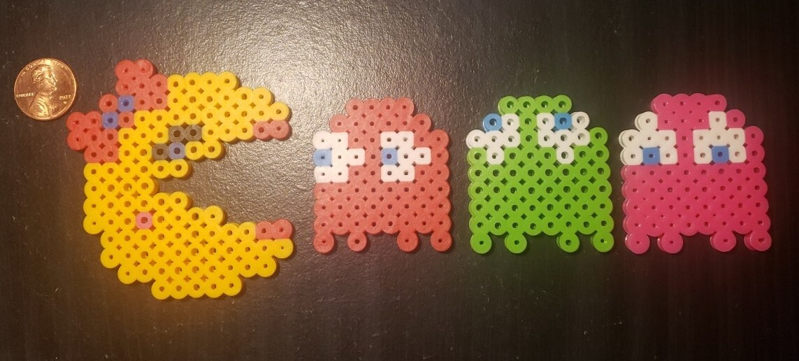 Perler Pacman Characters Pac Man In Perler Beads Pixel Art Show