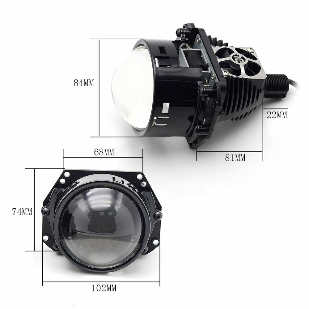 3.0'' Bi LED Projector Lens 90W 6000K Car Headlight Kit Auto Universal ...