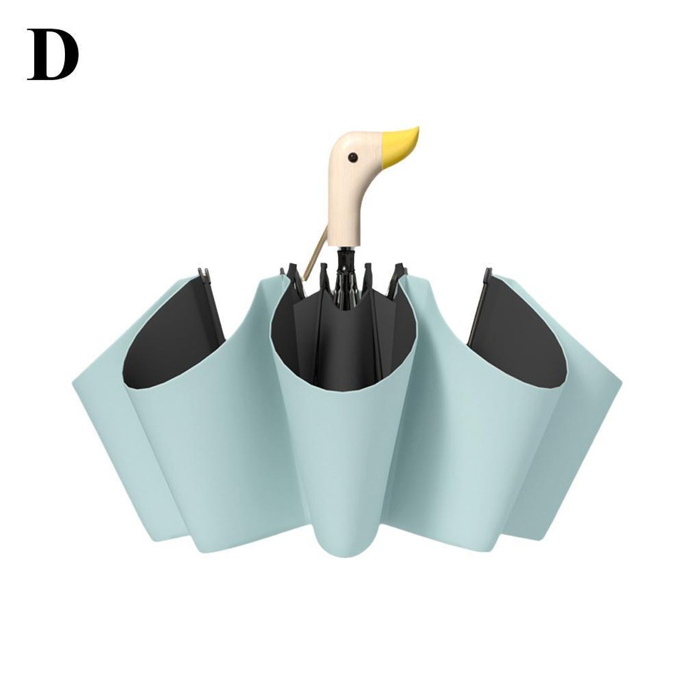 Wooden Duck Mouth Rainy Sun Umbrella Handle Cartoon Umbrella Foldable 8 ...
