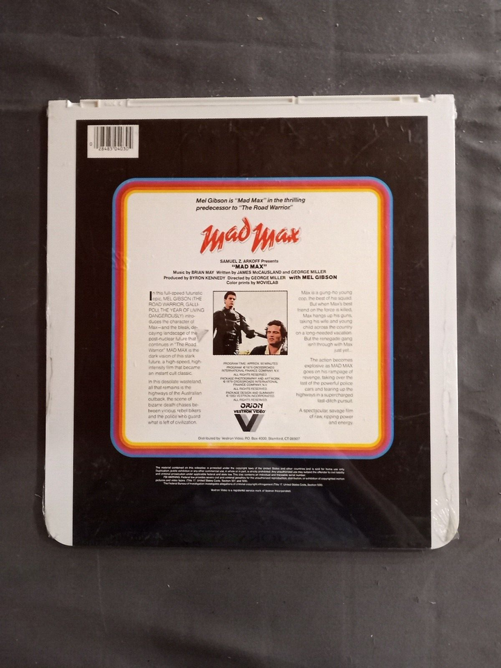 Mad Max CED Video Disc Vestron VC4030 Mel Gibson Sealed NOS | eBay