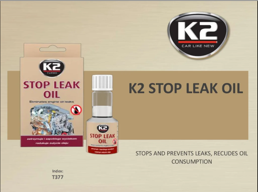 K2 ENGINE STOP LEAK 50ml STOPS MINOR OIL LEAKS - REJUVENATES SEALS ...