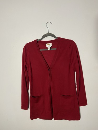 Talbots Red Cardigan Sweater 100% Merino Wool Size Small | eBay