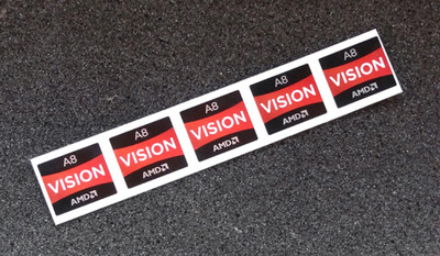Lot of 5 AMD A8 Vision Stickers 16.5 x 19.5mm APU A Series Case Badges ...